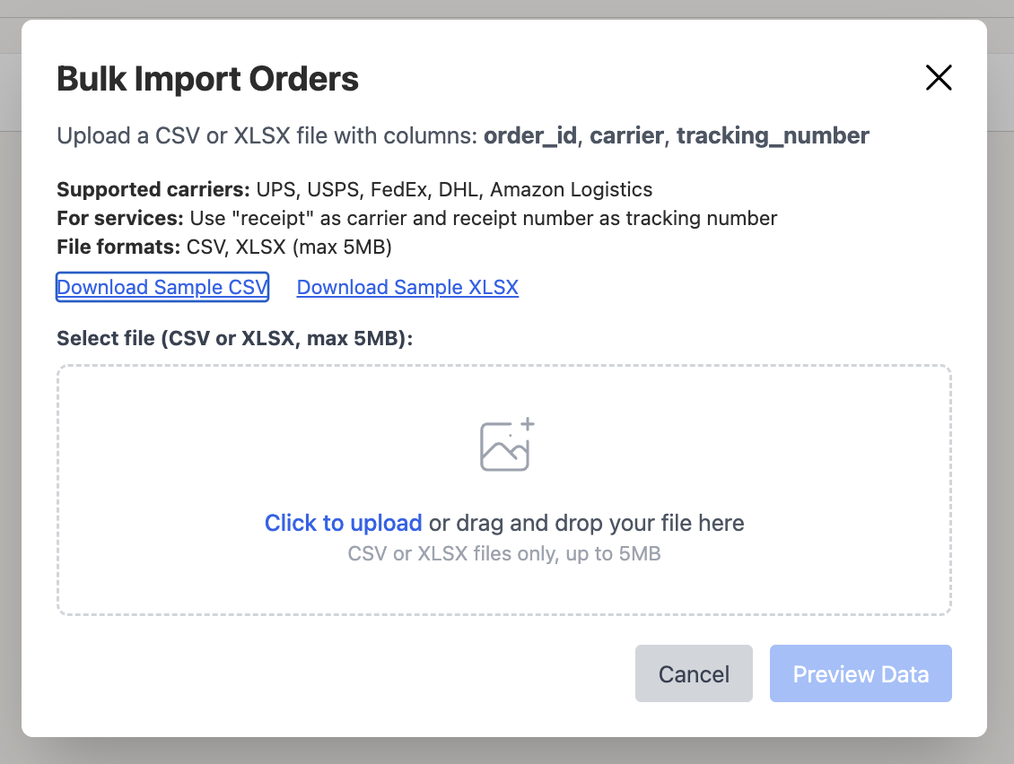 Bulk Order Fulfillment: Uploading Tracking or Receipt Information – Odyssey