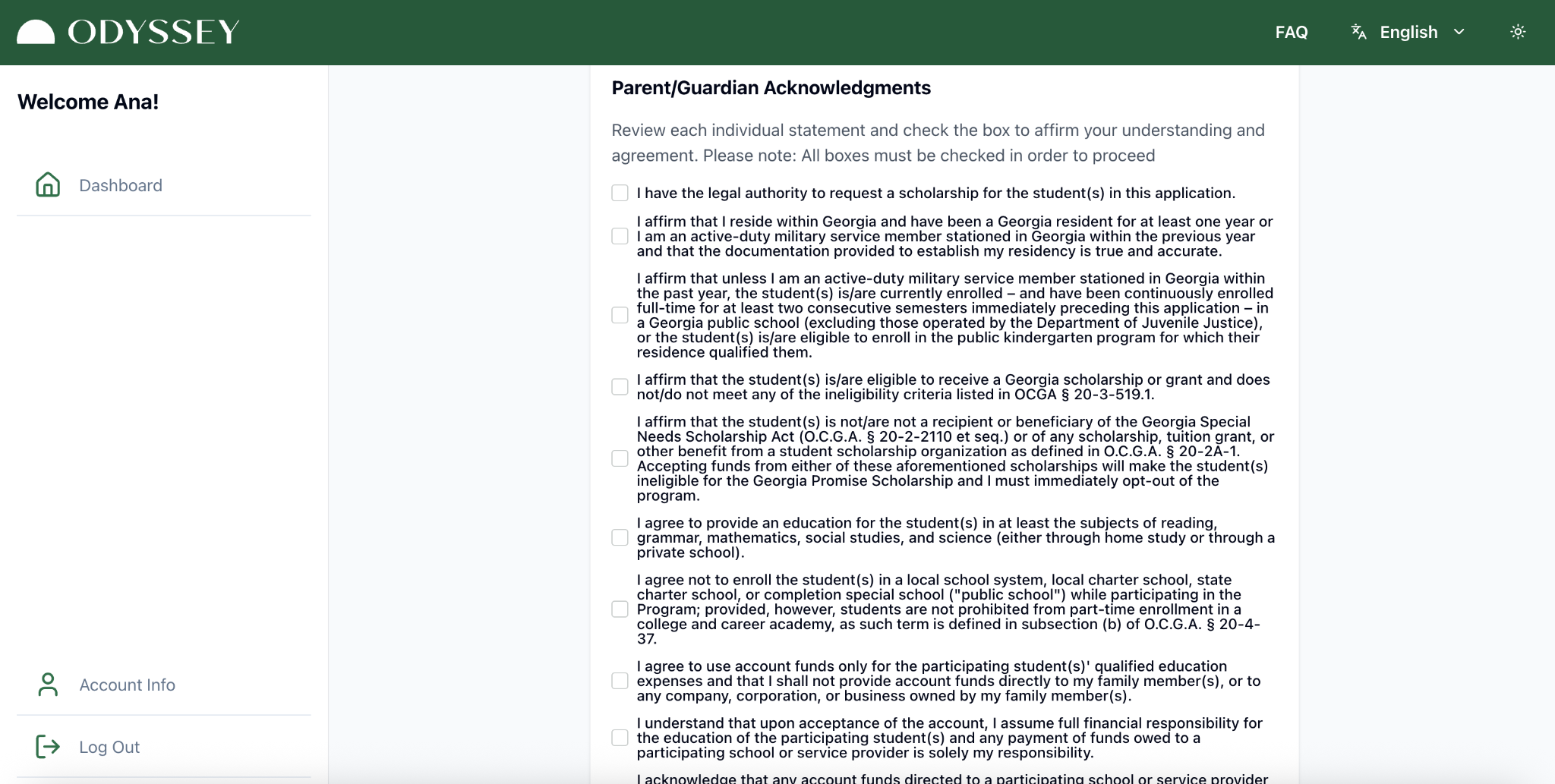 Georgia Promise Application Walkthrough – Odyssey