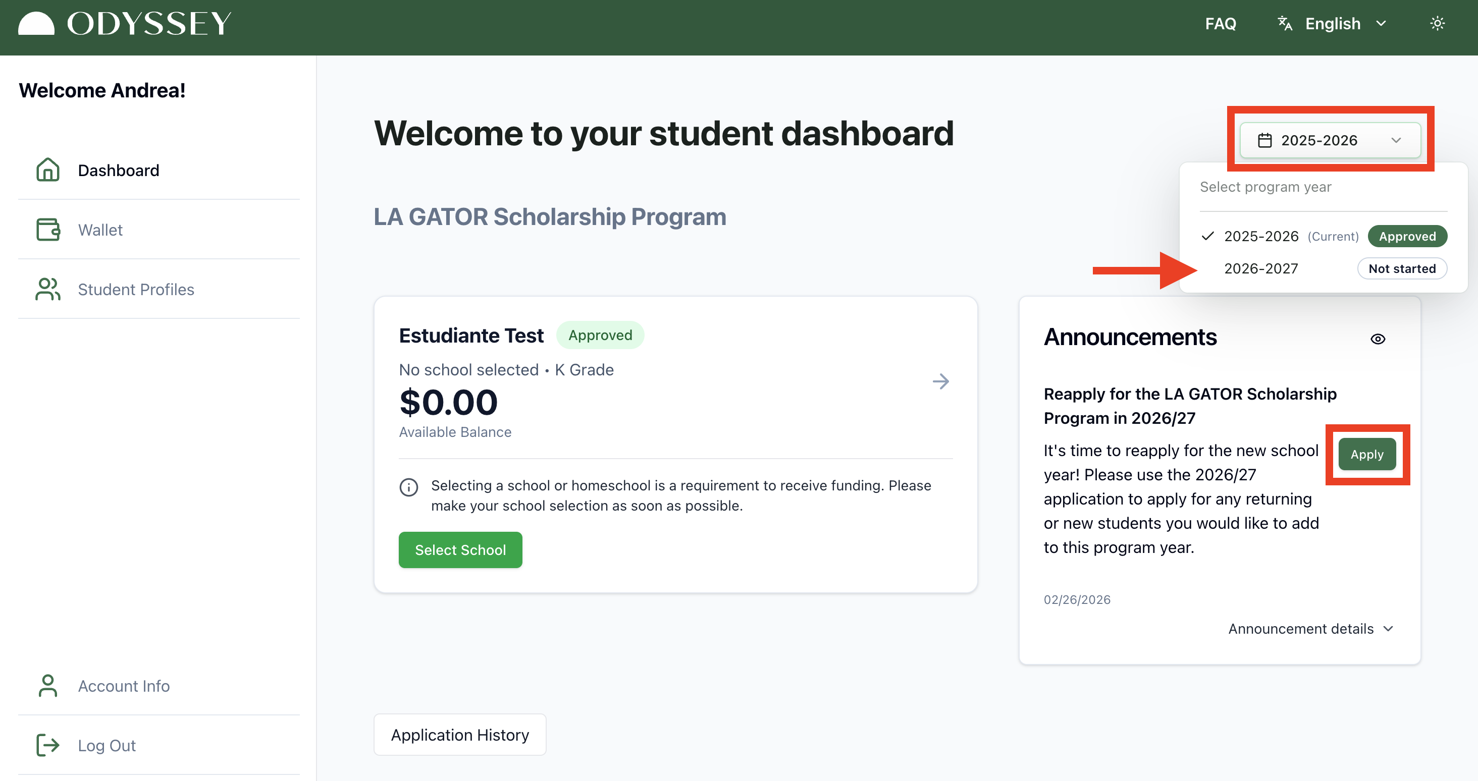 Returning Students: How to Complete the 26-27 Program Application – Odyssey